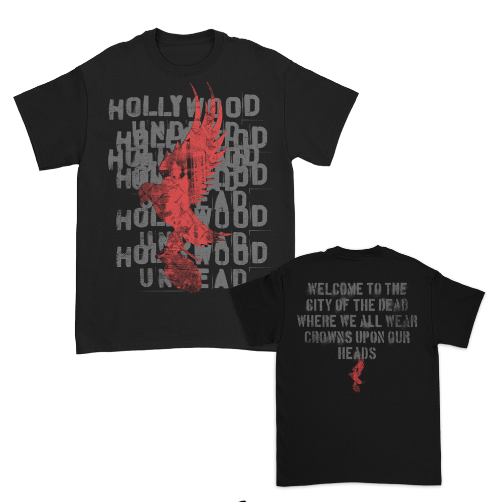 Stacked Logo Lyric Tee (Black) – Hollywood Undead